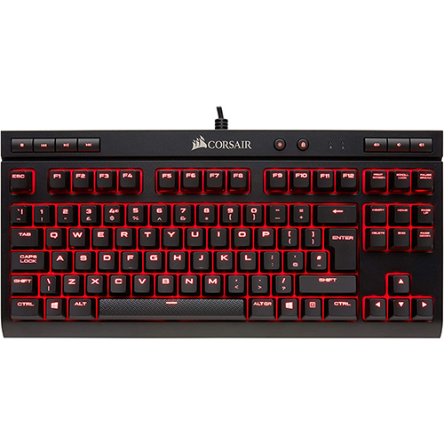 Corsair, USB, K63 - Teclado mecánico Gaming (Cherry MX Red, retroiluminación LED roja) 【 2023